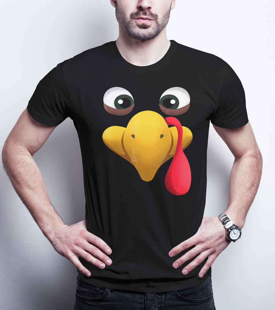 Funny Turkey Face With Realistic Expression T-Shirt
