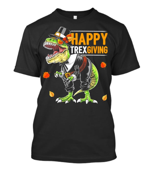 HAPPY TREXGIVING Dinosaur Pilgrim Thanksgiving T-Shirt