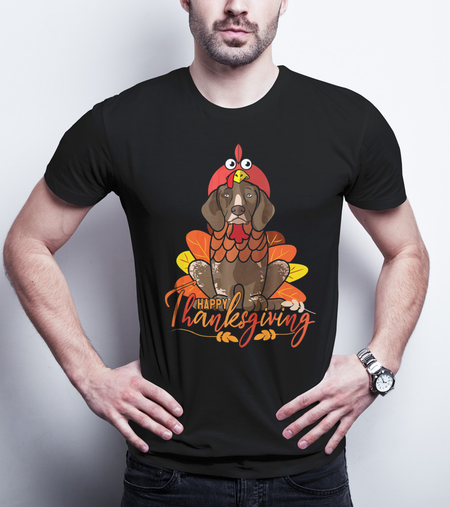 Happy Thanksgiving German Shorthaired Pointer Turkey Costume T-Shirt