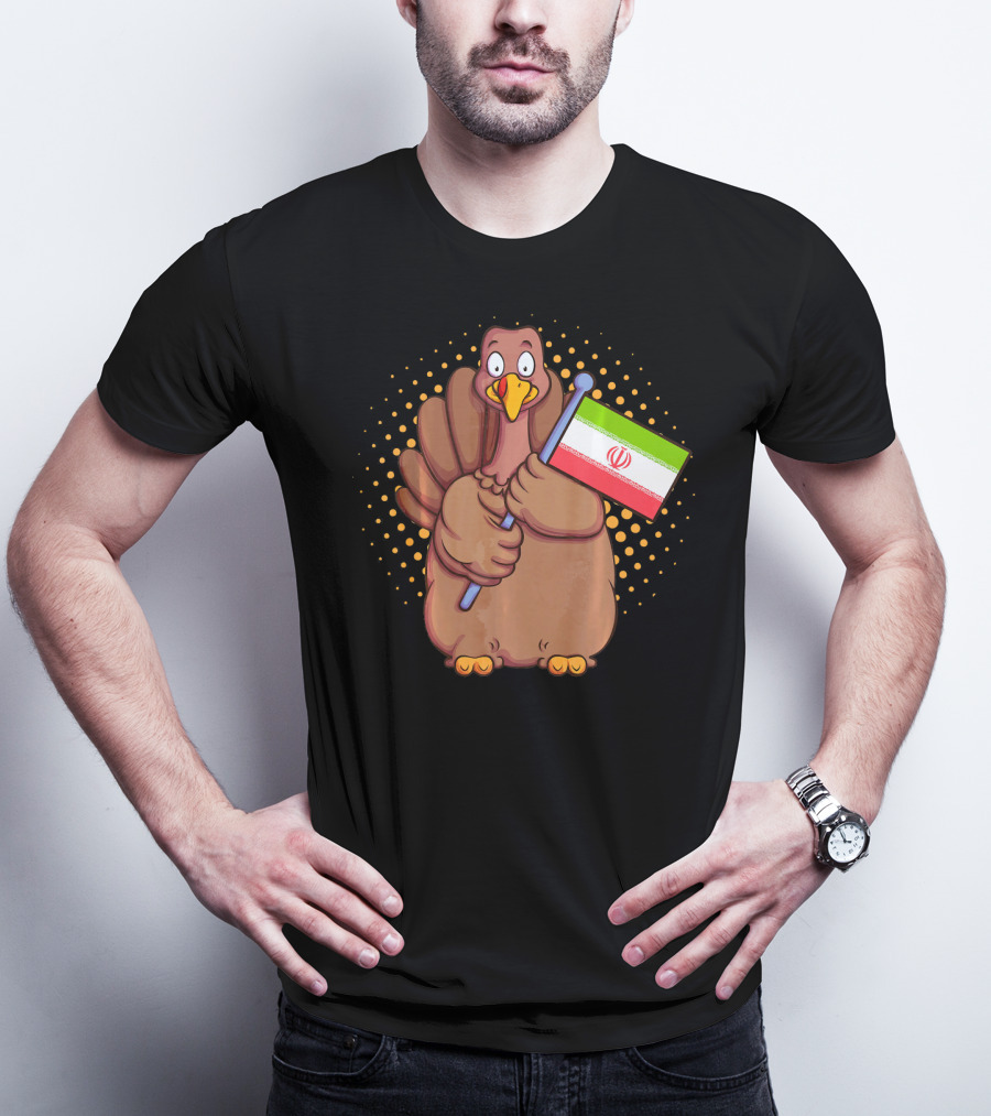 Iranian Turkey Holding Iran Flag For Thanksgiving T-Shirt