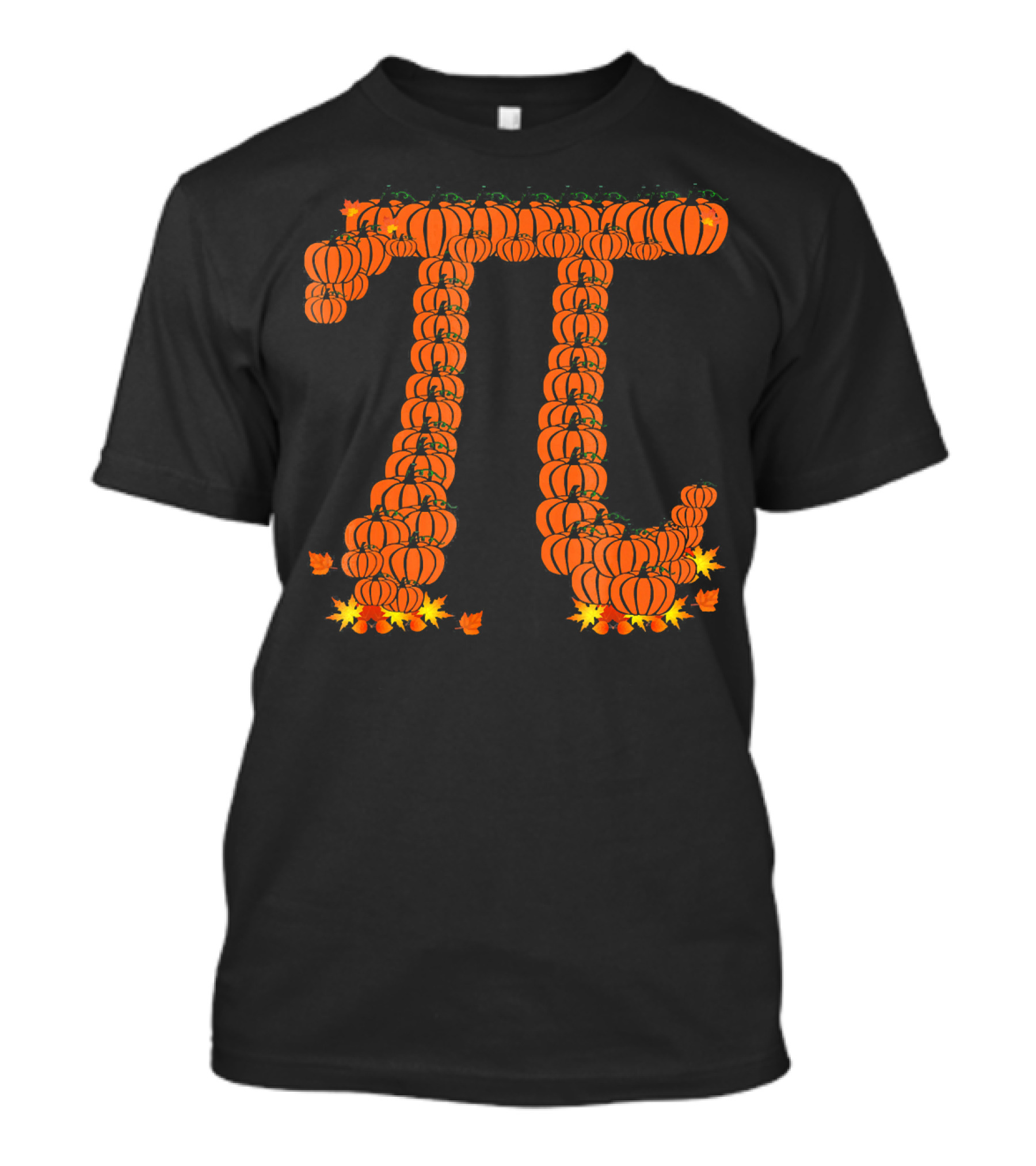 Pumpkin Pi Autumn Pattern With Leaves T-Shirt