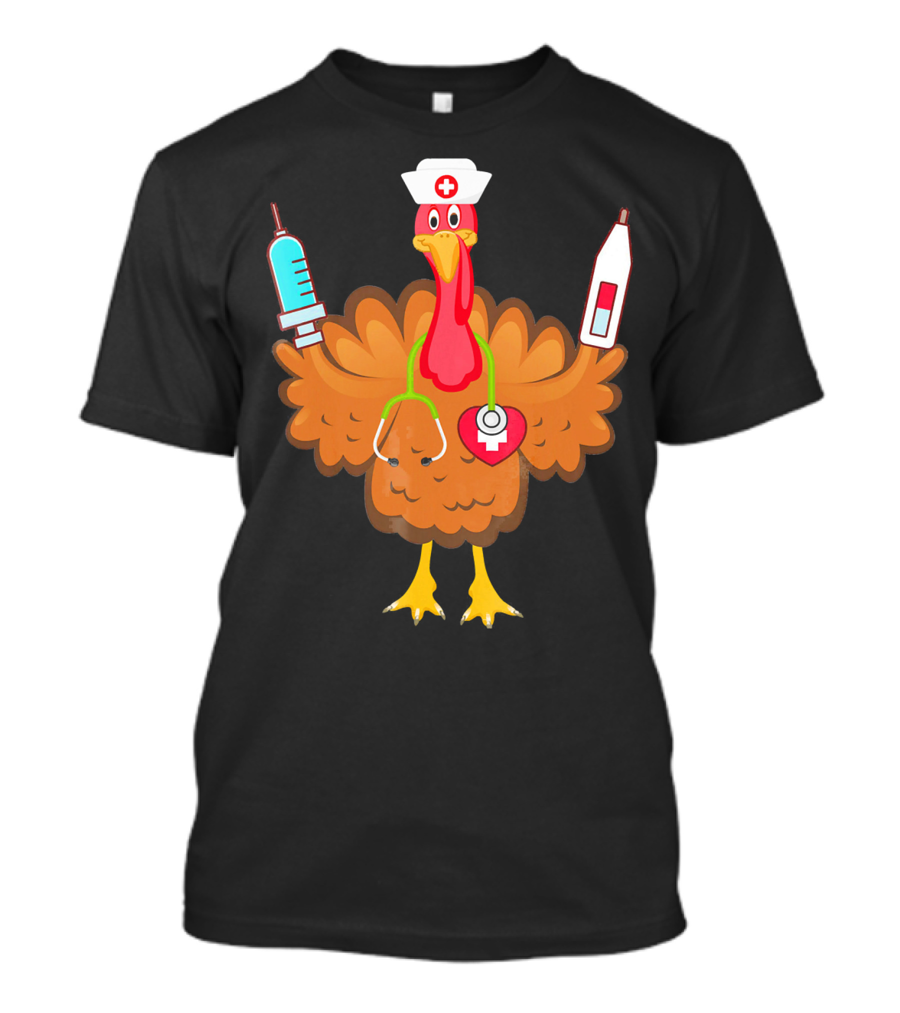 Nurse Turkey Stethoscope Syringe Nurse Hat Medical Humor T-Shirt