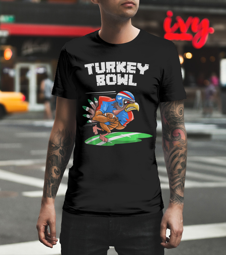 Turkey Bowl Funny Thanksgiving Football Turkey T-Shirt