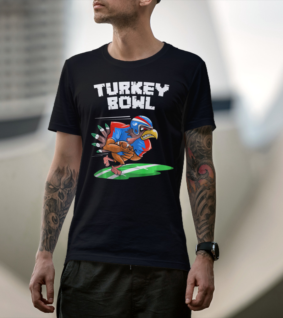 Turkey Bowl Funny Thanksgiving Football Turkey T-Shirt