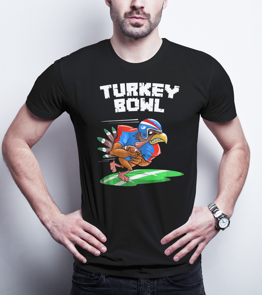 Turkey Bowl Funny Thanksgiving Football Turkey T-Shirt