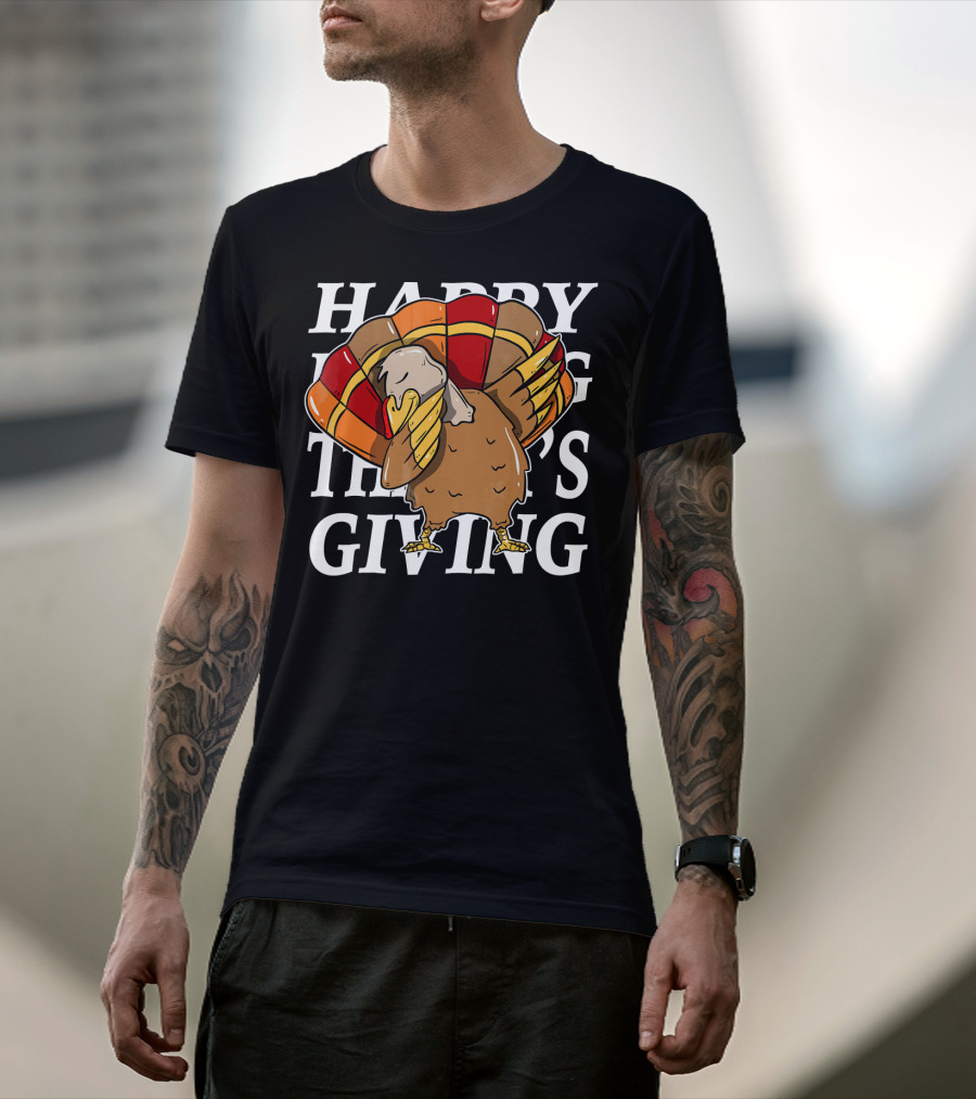 Dabbing Turkey Happy Thanksgiving T-Shirt