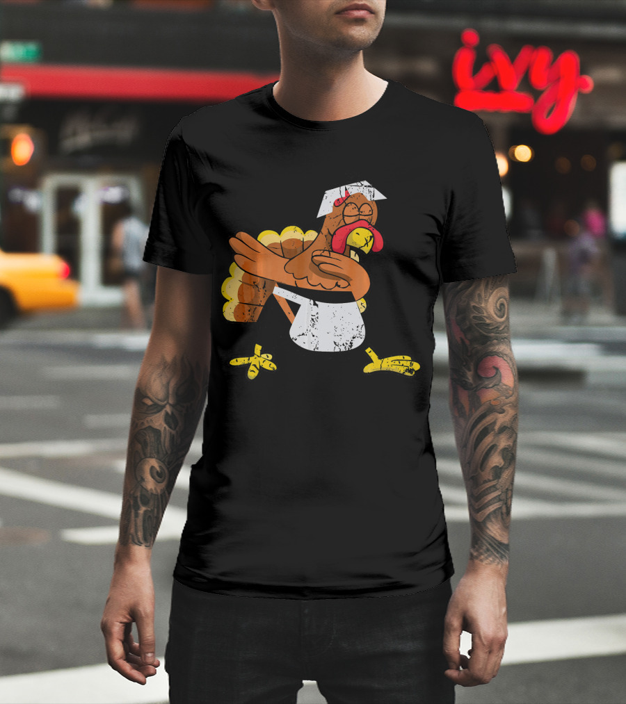 Dabbing Turkey Pilgrim Thanksgiving Dance T-Shirt