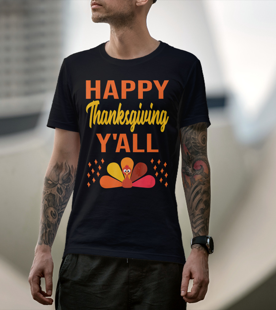 Happy Thanksgiving Y'all Cute Holiday Turkey T-Shirt
