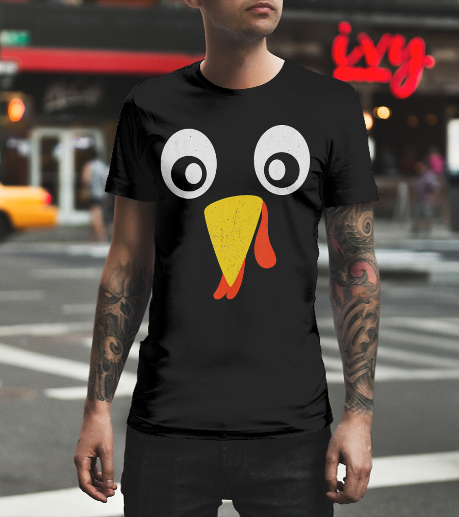 Turkey Face Pilgrim Eyes Beak And Wattle T-Shirt