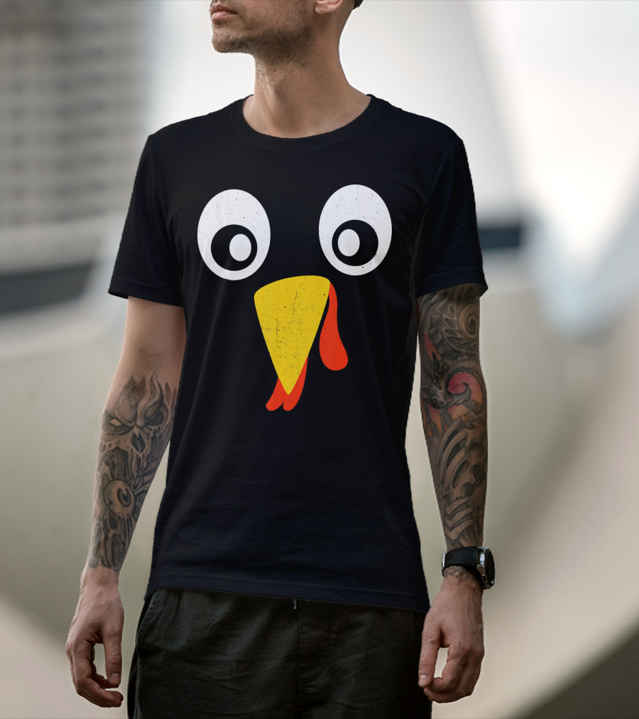 Turkey Face Pilgrim Eyes Beak And Wattle T-Shirt