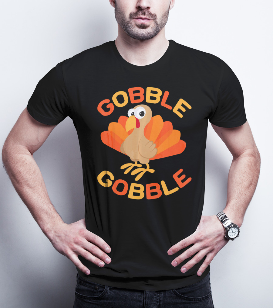 Gobble Gobble Cool Thanksgiving Day Turkey T-Shirt