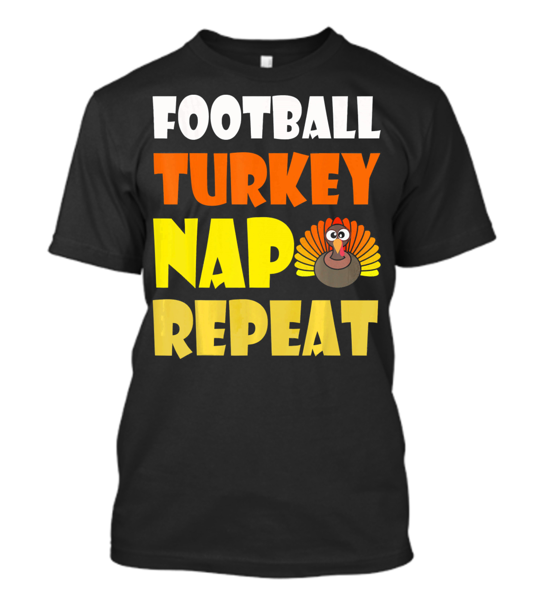 Football Turkey Nap Repeat Thanksgiving Enthusiast T-Shirt