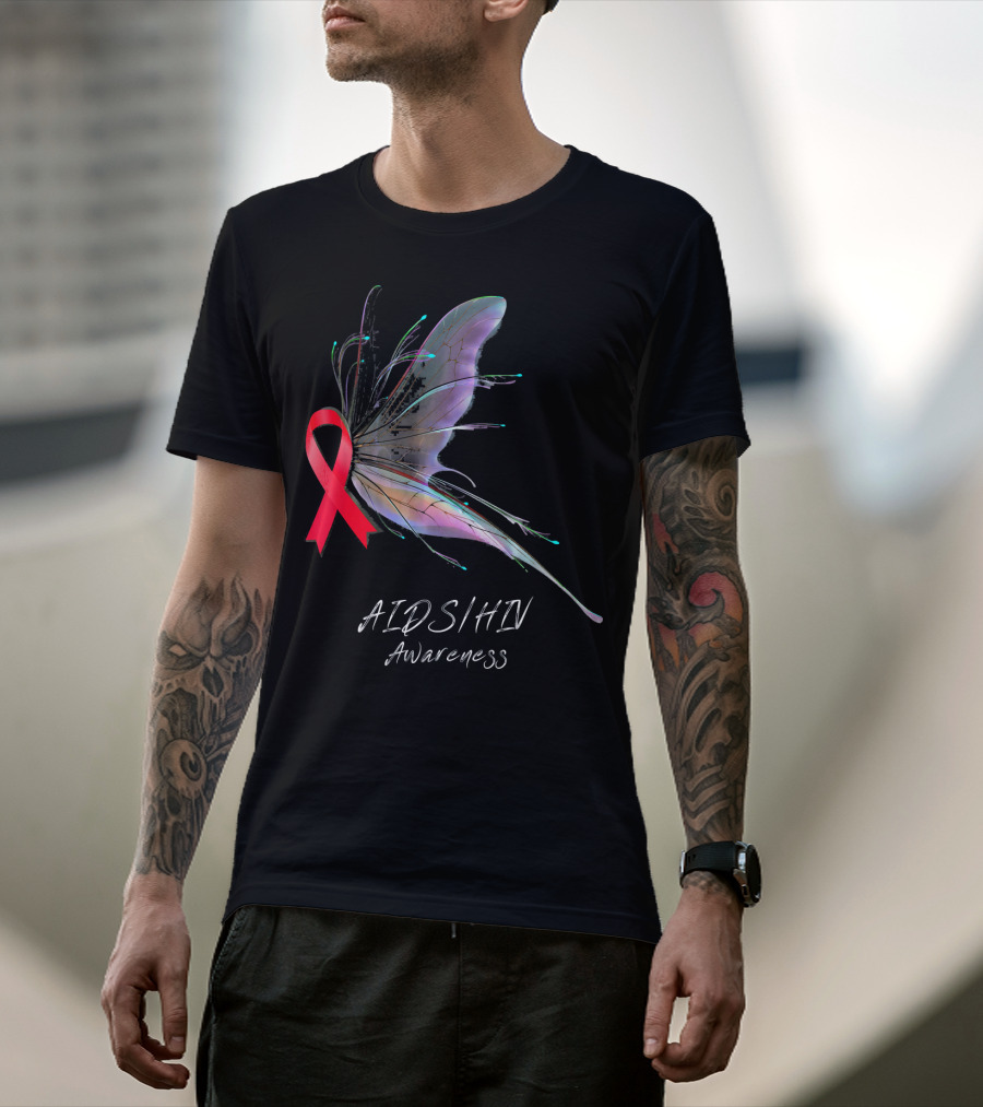 AIDSHIV Awareness Butterfly T-Shirt