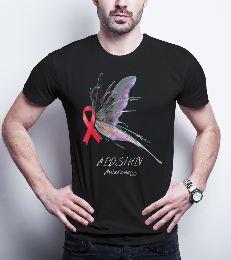 AIDSHIV Awareness Butterfly T-Shirt