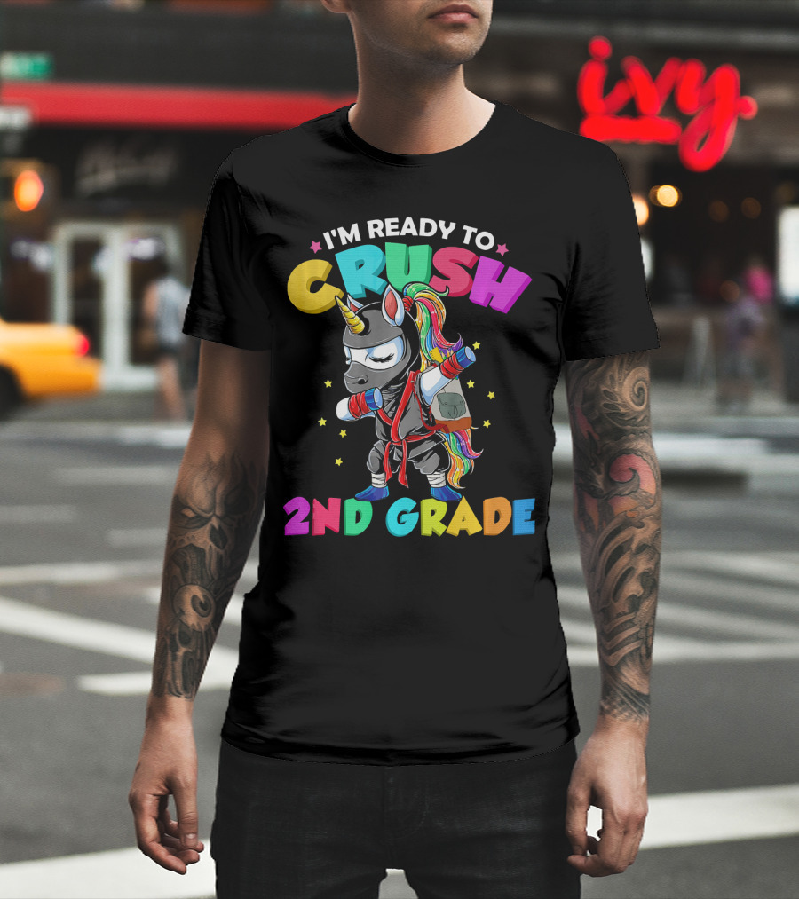 I'm Ready To Crush 2nd Grade Dabbing Unicorn Ninja T-Shirt