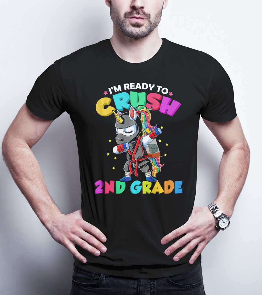 I'm Ready To Crush 2nd Grade Dabbing Unicorn Ninja T-Shirt