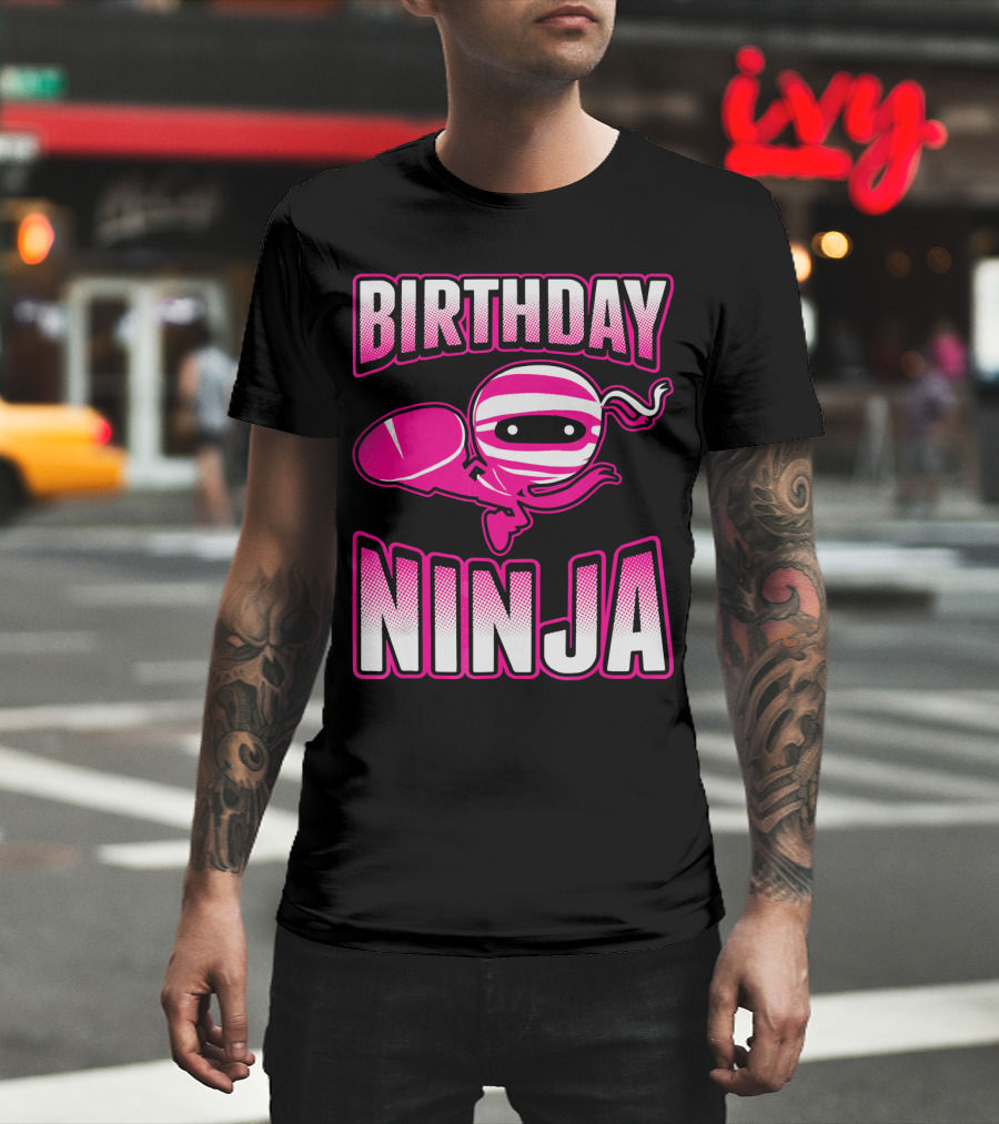 Birthday Ninja Pink Ninja Japa T-Shirt