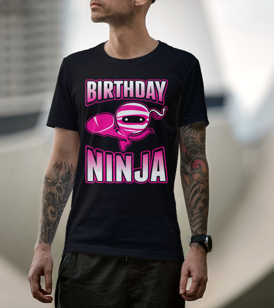 Birthday Ninja Pink Ninja Japa T-Shirt