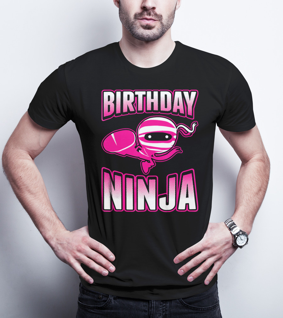 Birthday Ninja Pink Ninja Japa T-Shirt