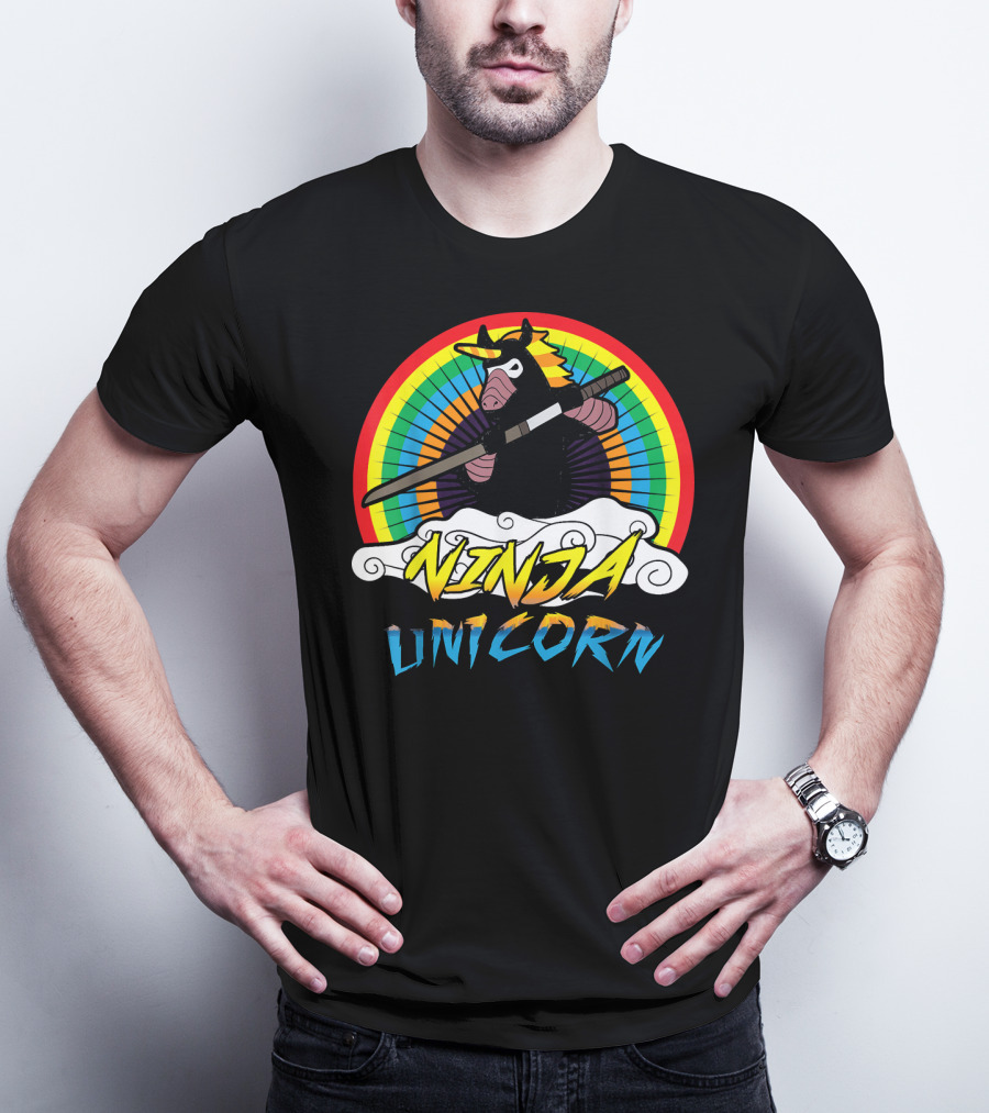 Ninja Unicorn Rainbow Samurai T-Shirt