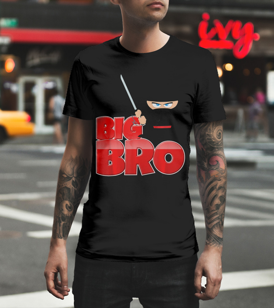 Big Bro Ninja Big Brother With Sword And Mask T-Shirt