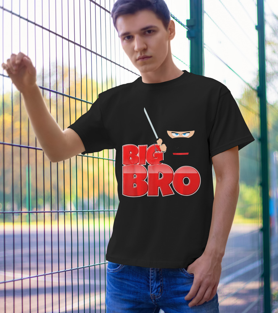 Big Bro Ninja Big Brother With Sword And Mask T-Shirt