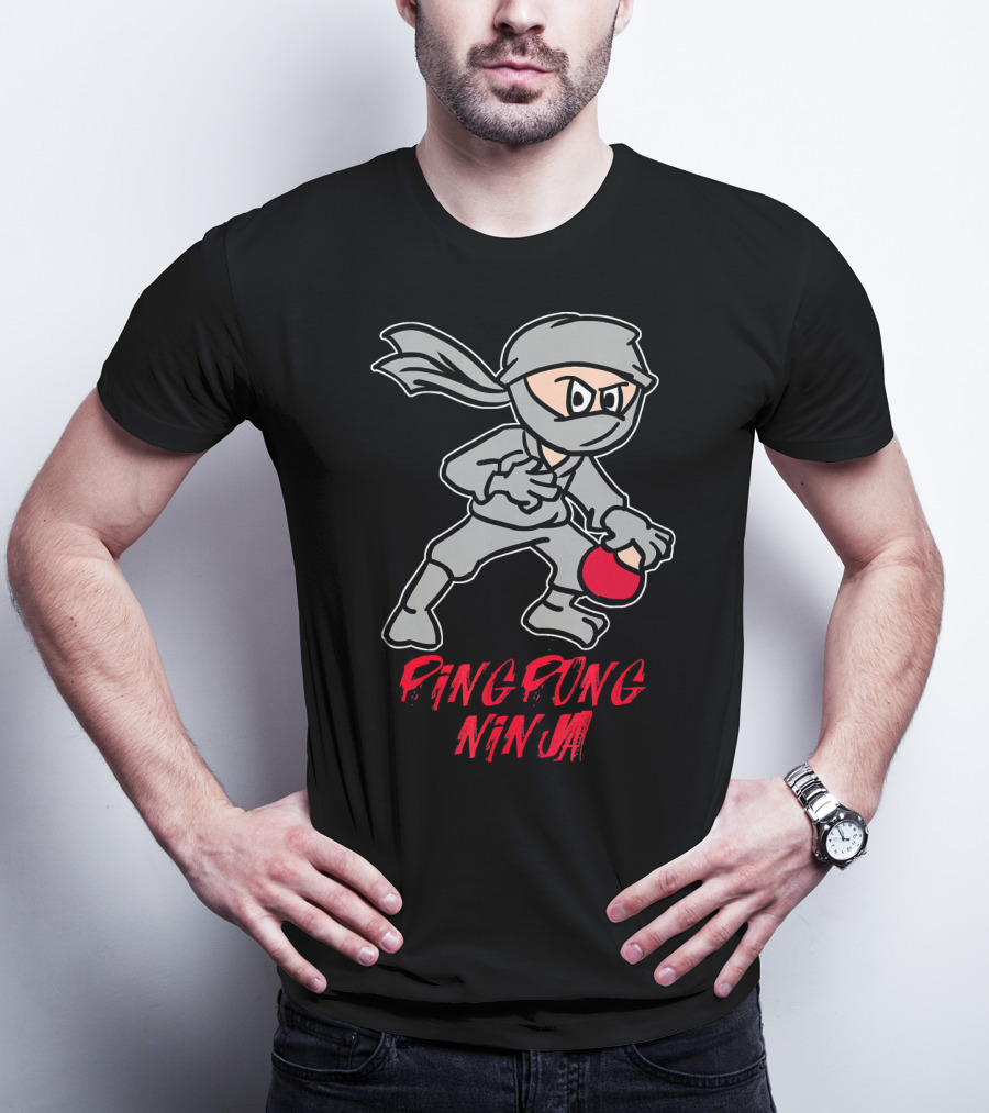 Ping Pong Ninja Funny Table Tennis Sport T-Shirt