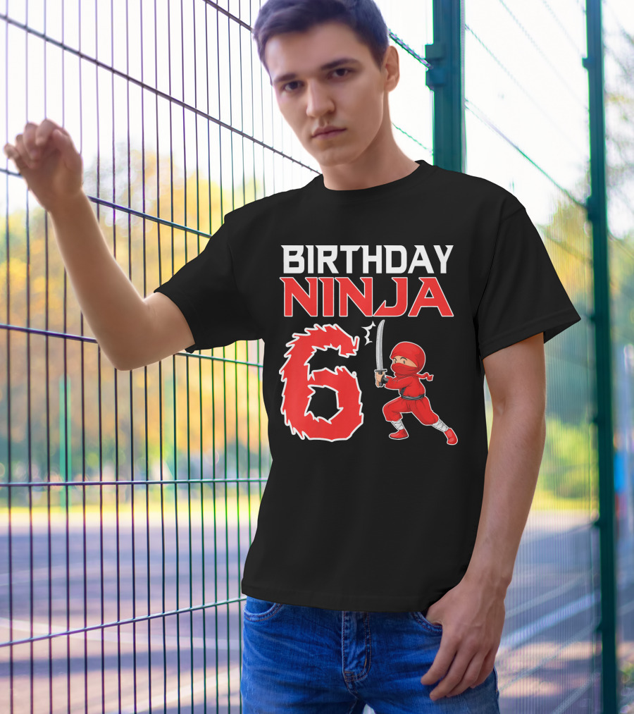 Birthday Ninja 6 Years Old Boy T-Shirt