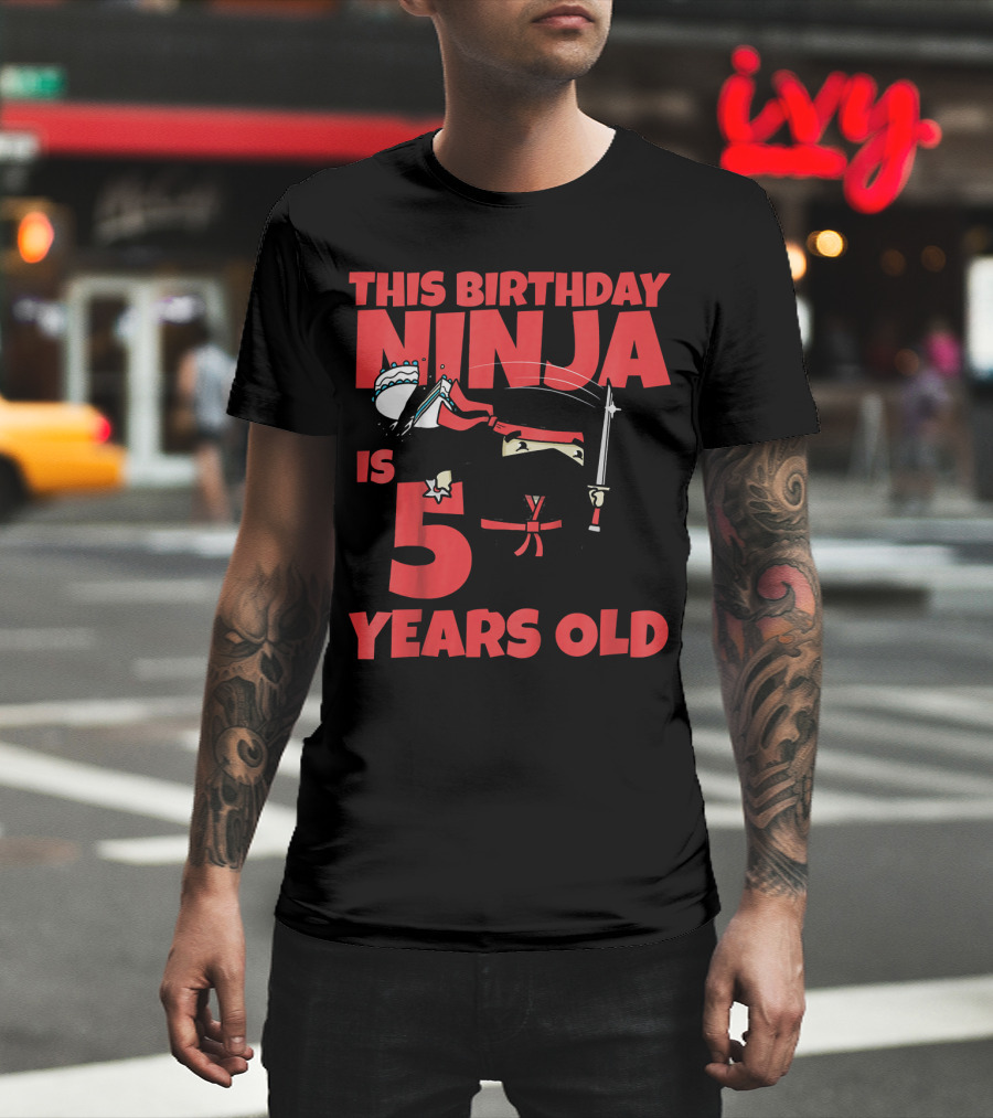 This Birthday Ninja Is 5 Years Old T-Shirt