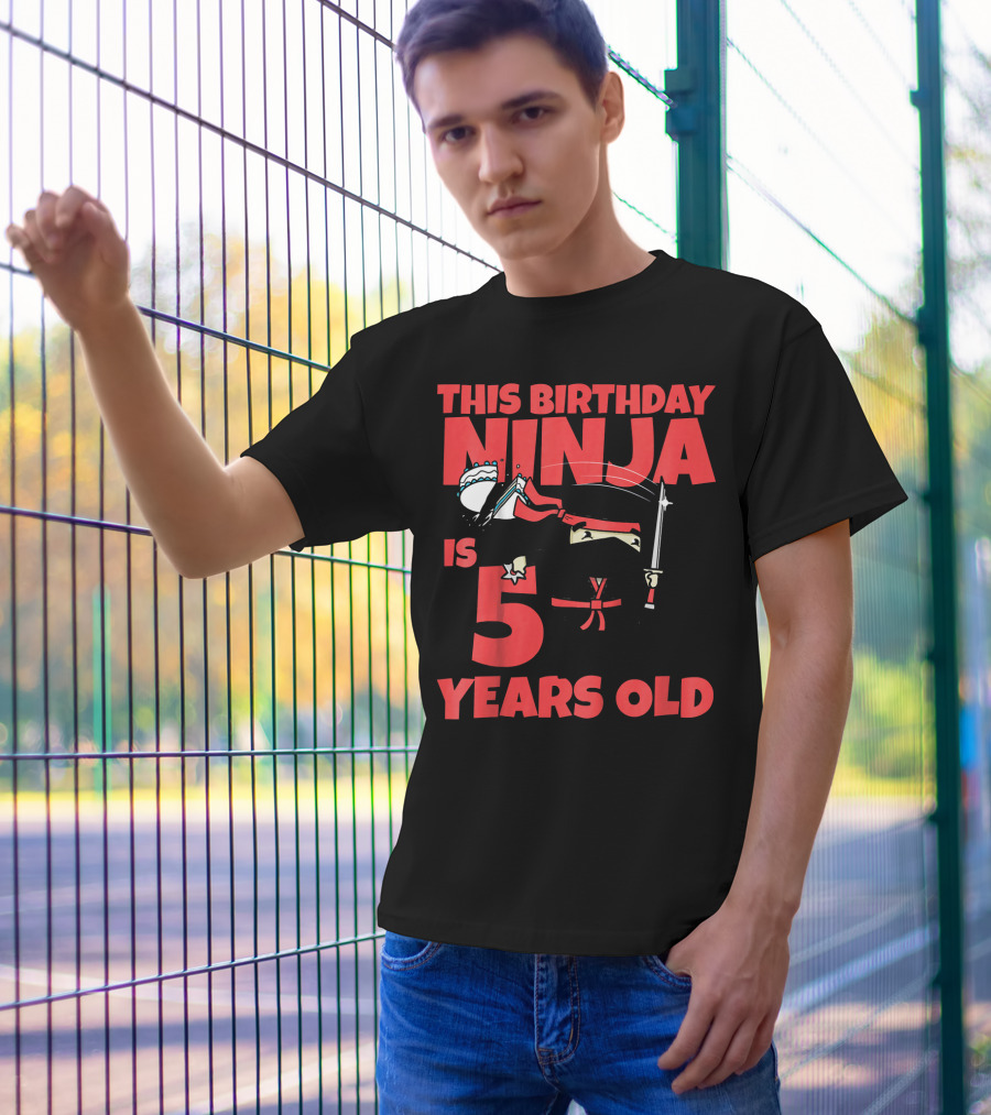 This Birthday Ninja Is 5 Years Old T-Shirt