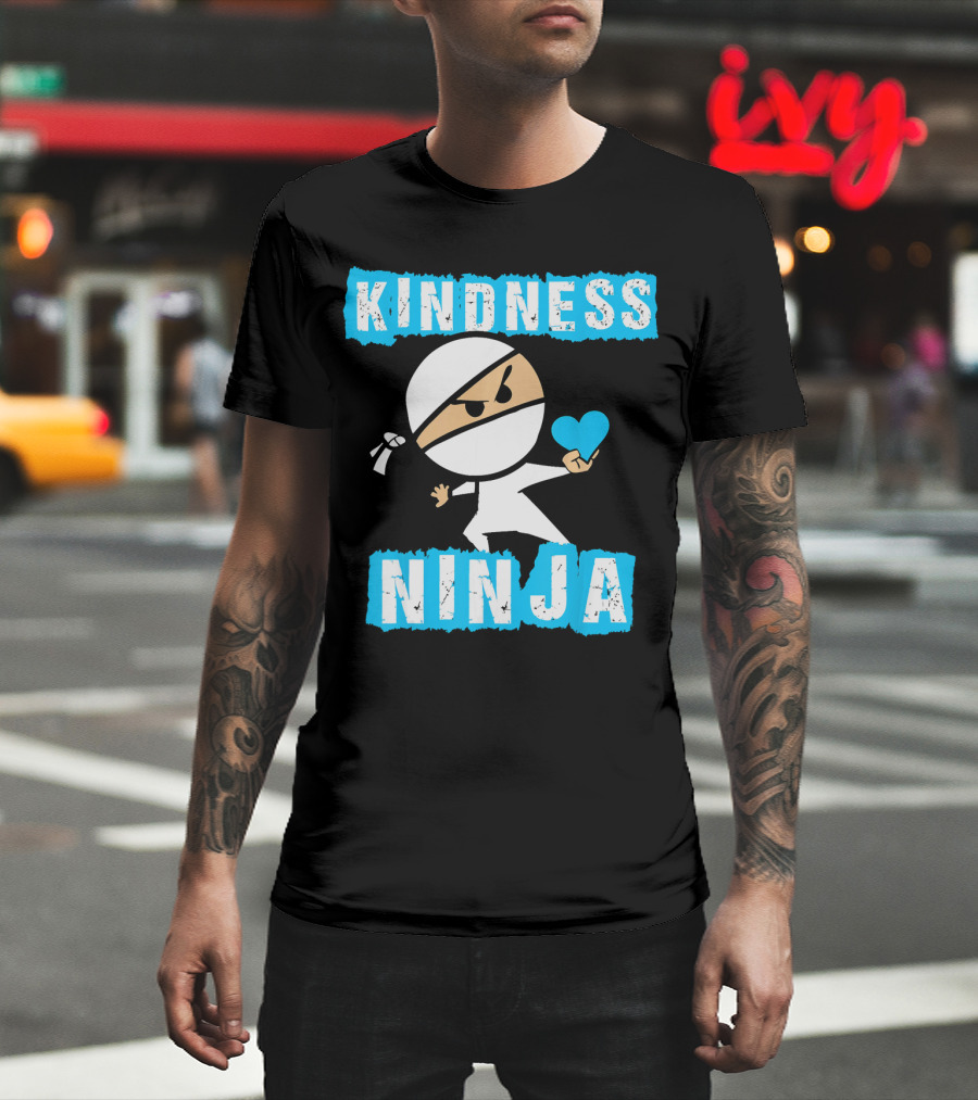 Kindness Ninja Heart-Driven Warrior T-Shirt
