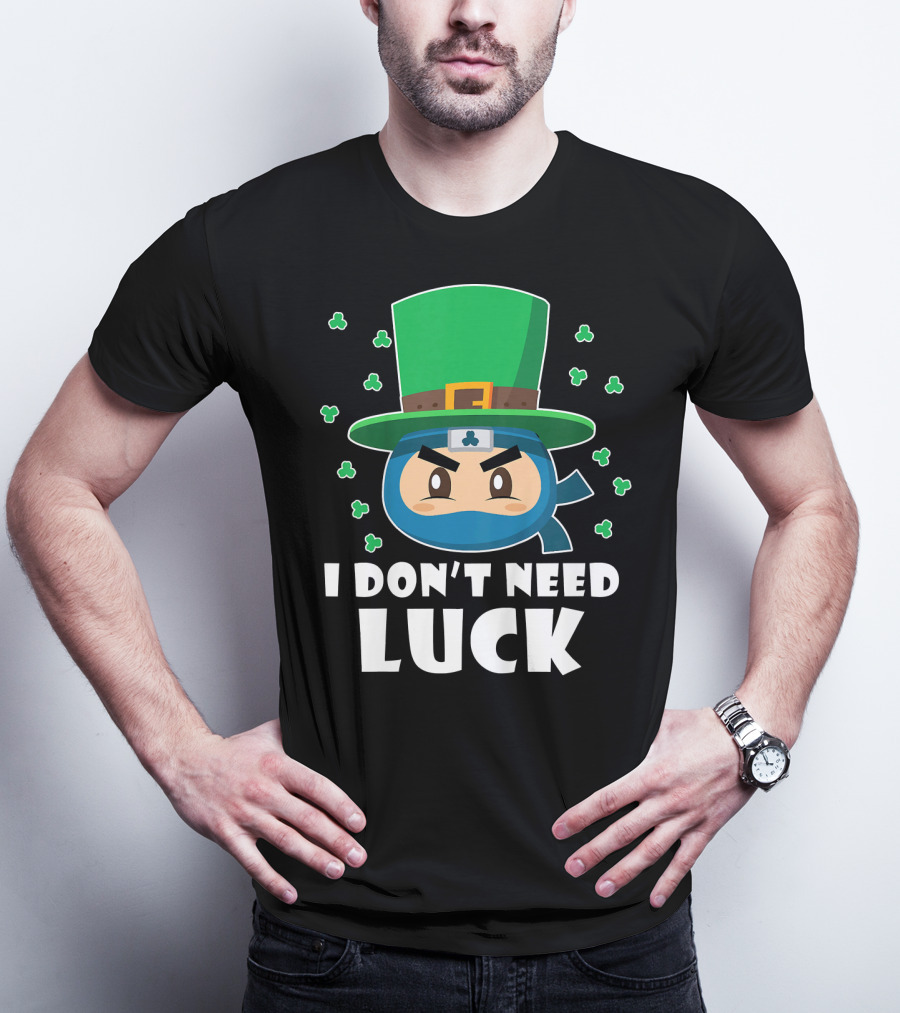 Kids Funny Ninja I Don't Need Luck T-Shirt