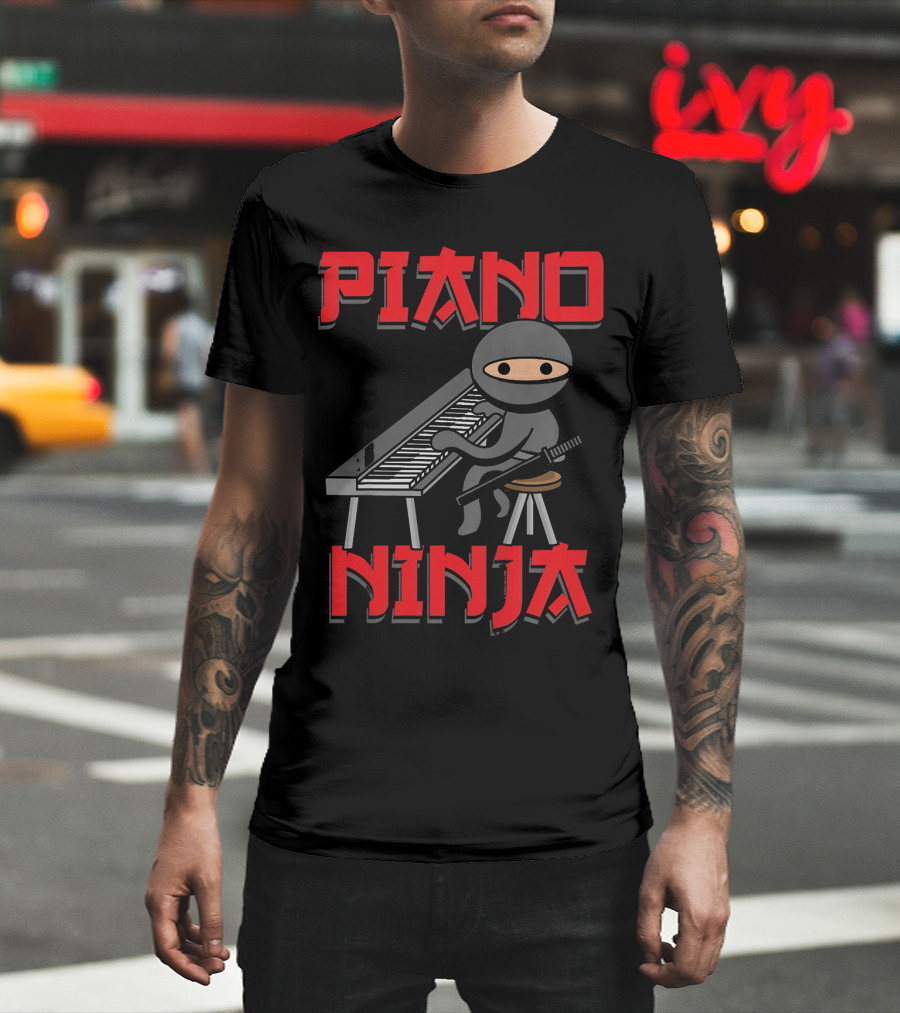 Piano Ninja Funny Keyboard Player T-Shirt