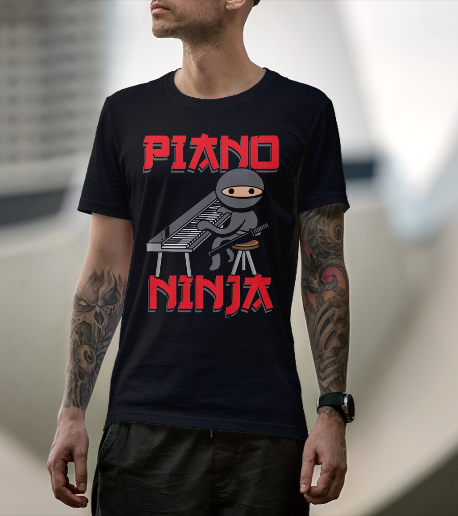 Piano Ninja Funny Keyboard Player T-Shirt