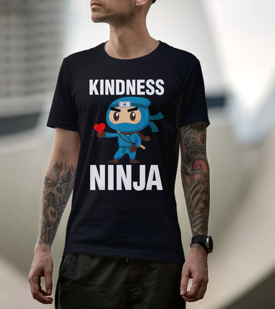 Kindness Ninja Anti Bullying Kids School Hero With Heart T-Shirt