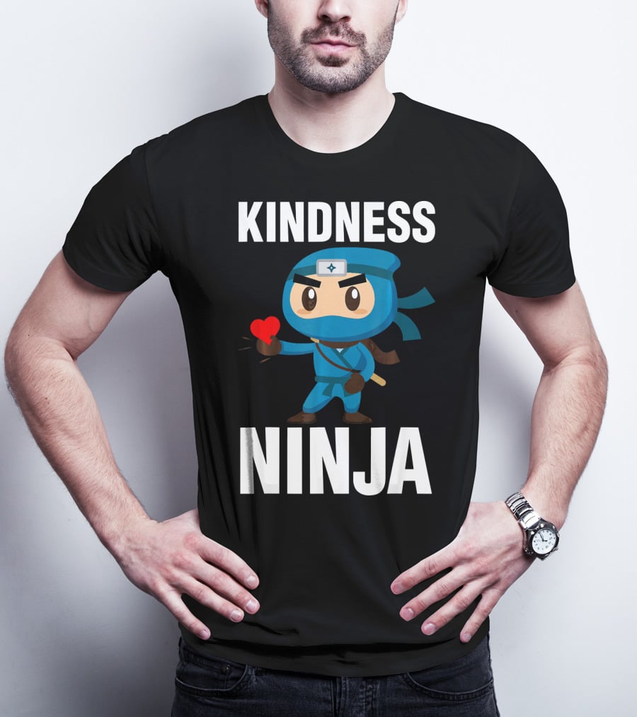 Kindness Ninja Anti Bullying Kids School Hero With Heart T-Shirt