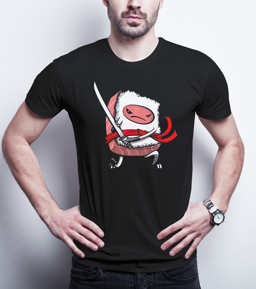 Sushi Samurai Ninja Funny Martial Arts Warrior With Sword T-Shirt