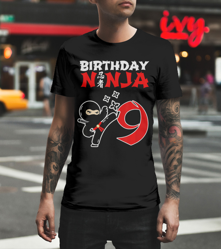 Birthday Ninja 9 Party Favor T-Shirt