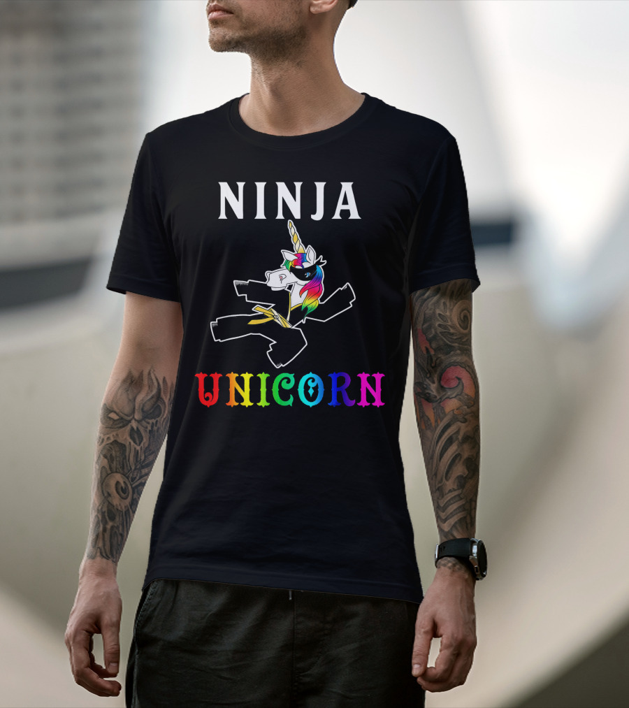 Ninja Unicorn Rainbow Anim T-Shirt