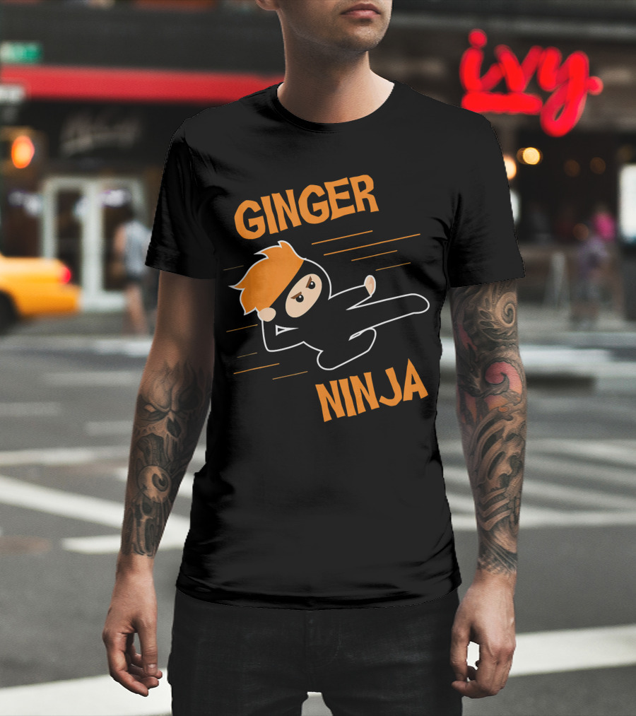 Ginger Ninja Red Hair Funny Kick T-Shirt