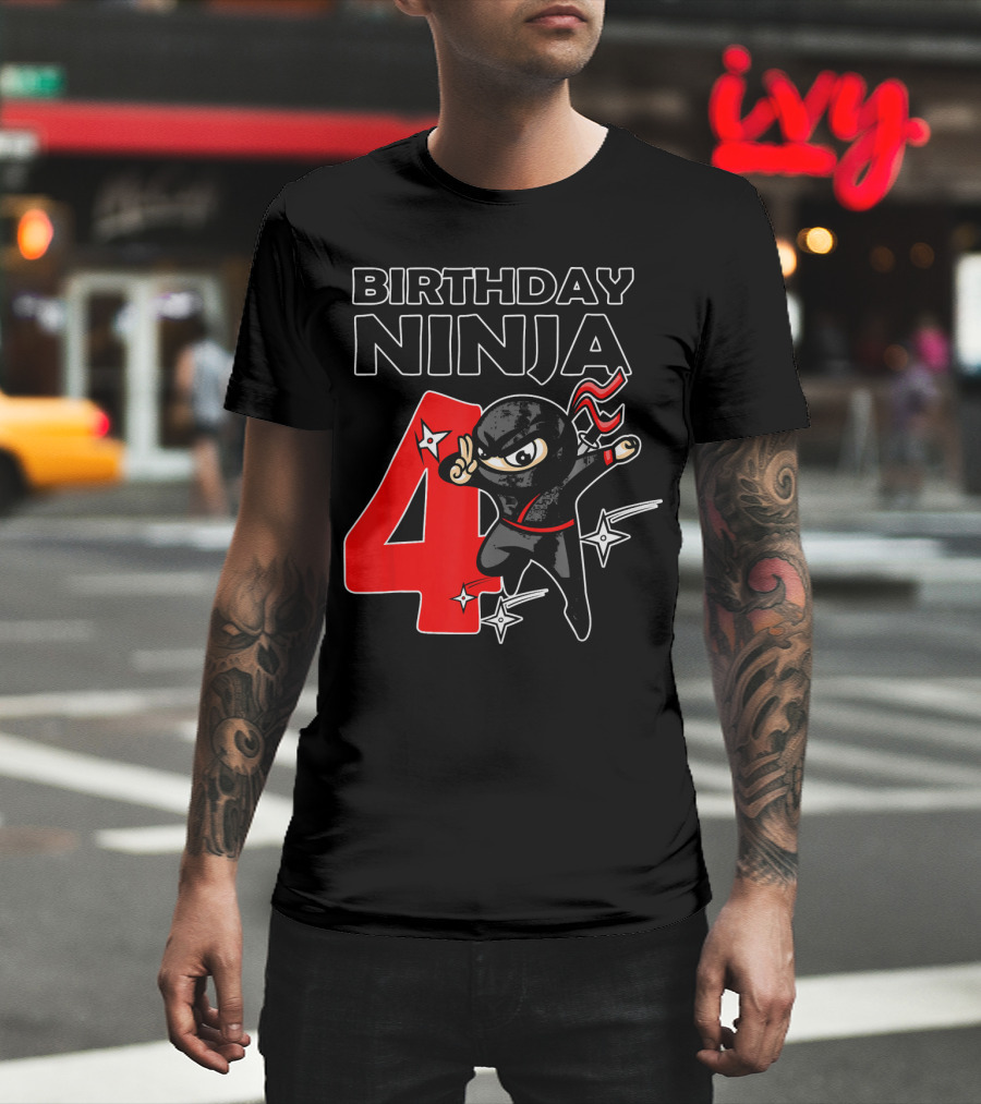Birthday Ninja 4 Year Old T-Shirt