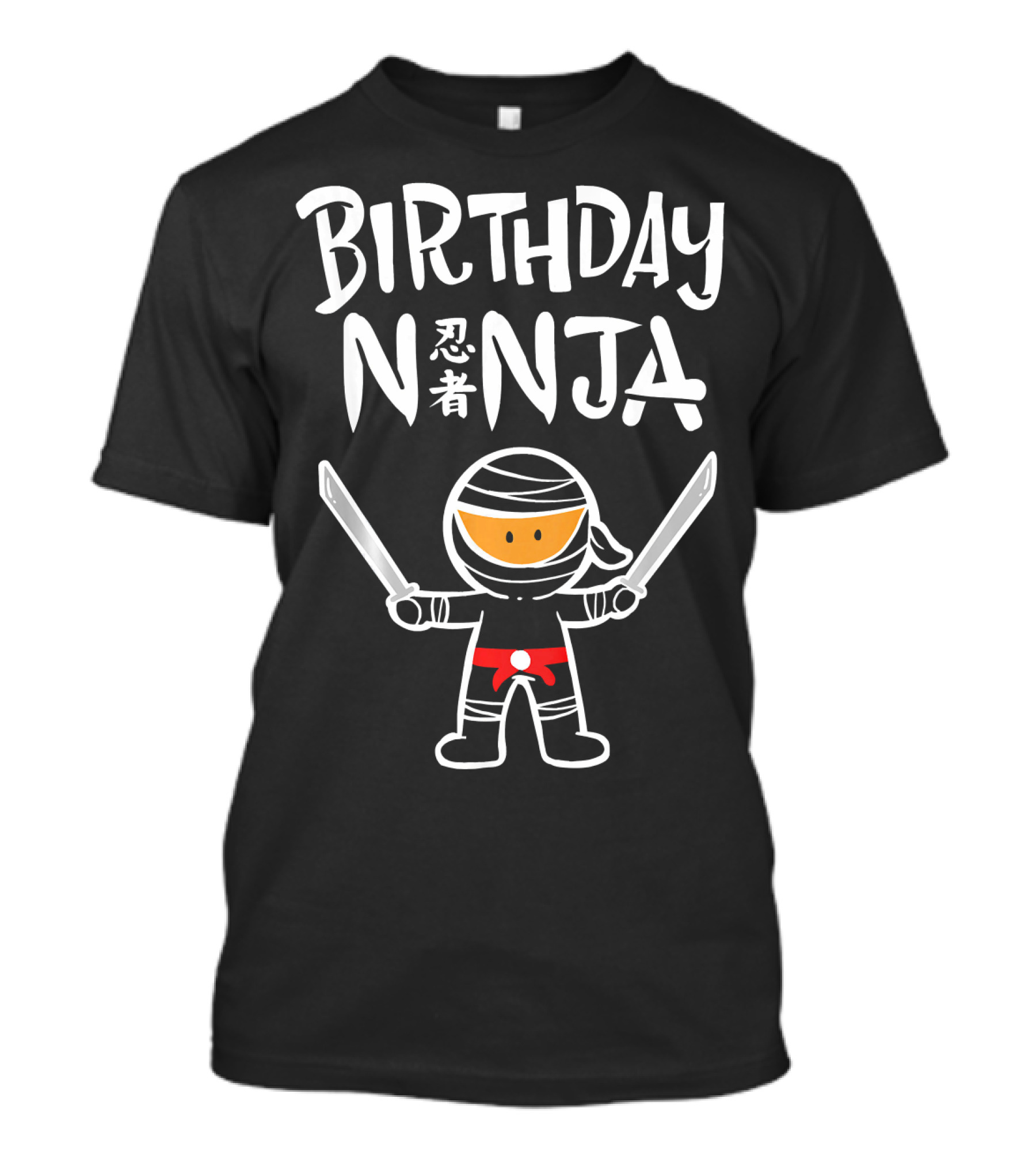 BIRTHDAY NINJA 忍者 Dual Sword Cartoon Character T-Shirt
