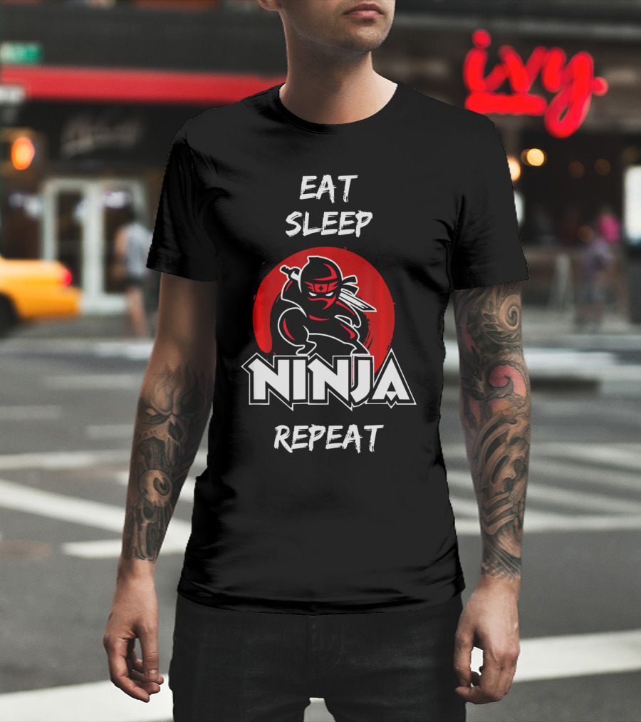Eat Sleep Ninja Repeat Birthday Boys T-Shirt