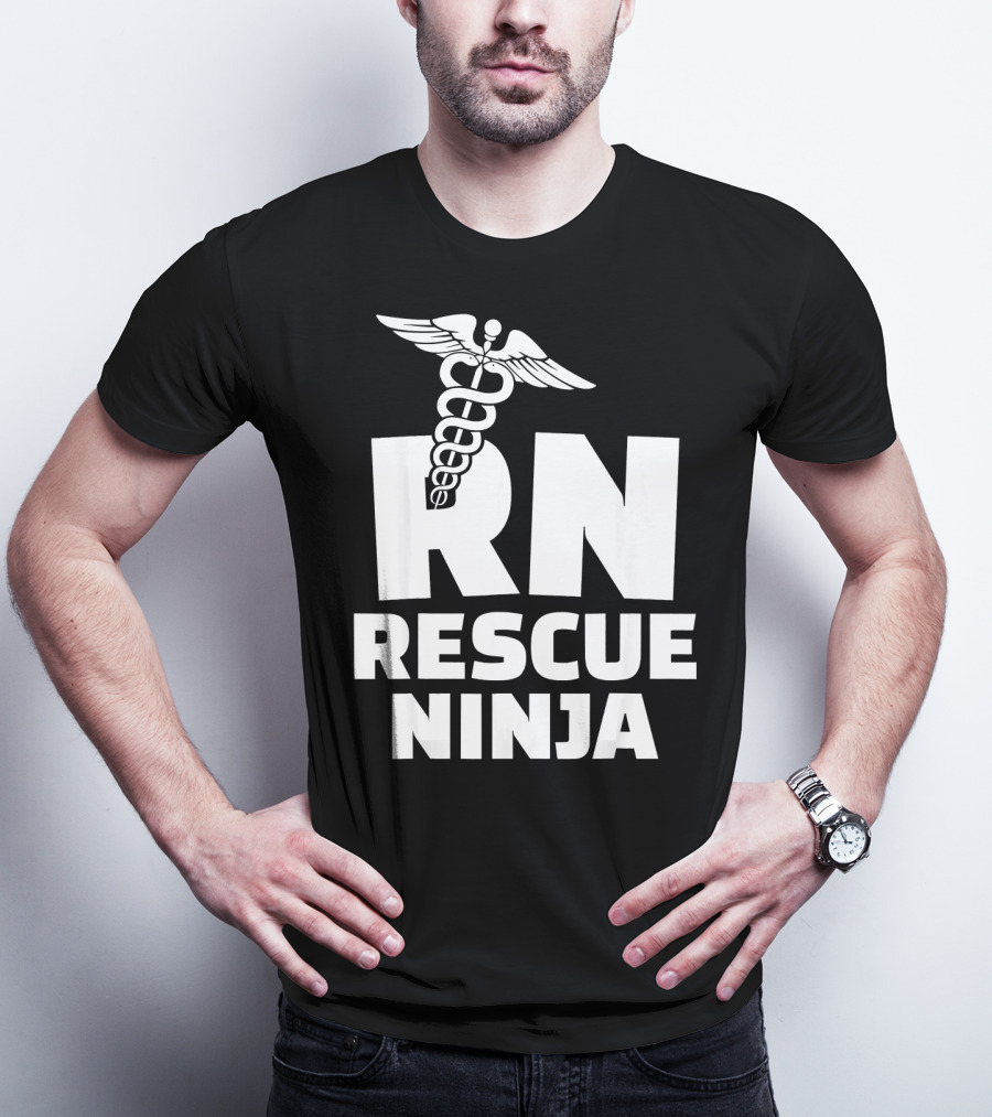 RN Rescue Ninja Nurses Caduceus T-Shirt