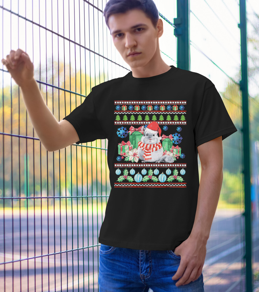 Chinchilla Christmas Holiday Gift T-Shirt