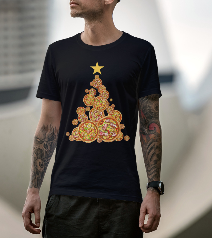 Pizza Christmas Tree Festive Pizza Lover Holiday T-Shirt