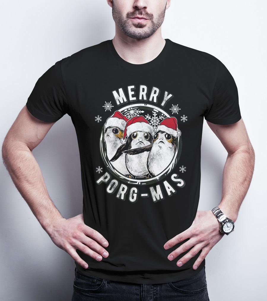 Star Wars Merry Porg Mas Christmas Holiday T-Shirt