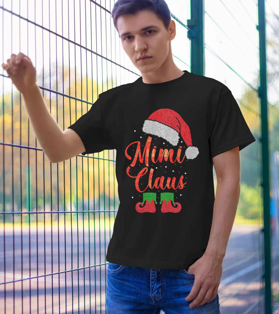 Mimi Claus Santa Hat Festive Christmas Humor T-Shirt