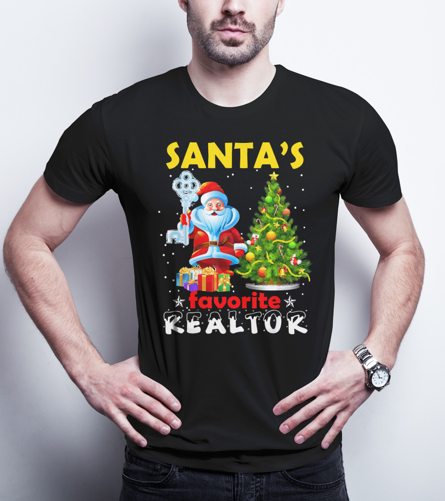 Santa's Favorite Realtor Christmas Tree Presents Key T-Shirt