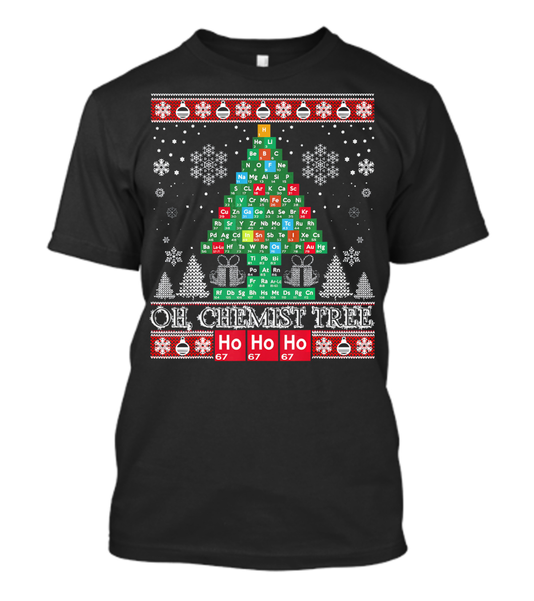Oh Chemist Tree Periodic Table Christmas Ho Ho Ho G7 T-Shirt